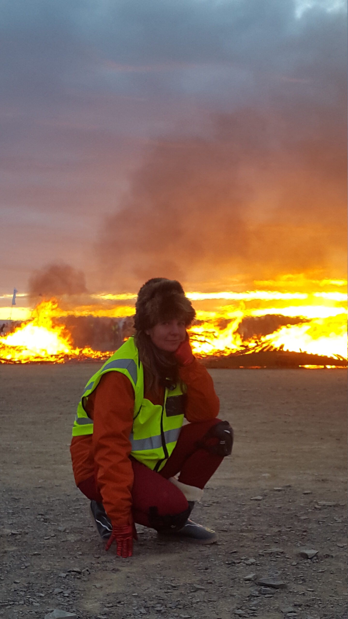 The fire, the ceremonial firemaster, the fireman and the burner at ...